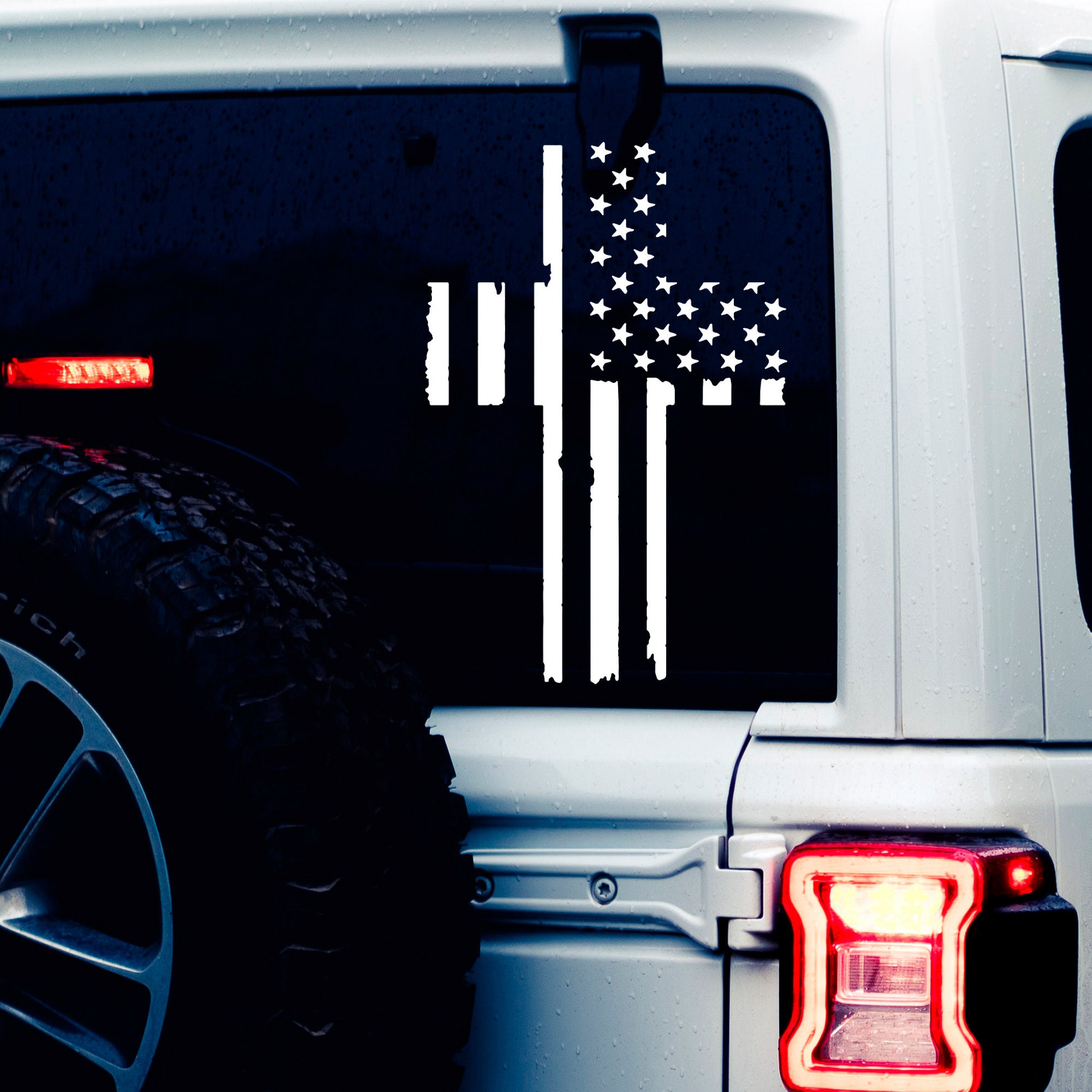 American Flag, Cross Flag Vinyl Decal for Car, Laptops, Mirrors, Bumper ...