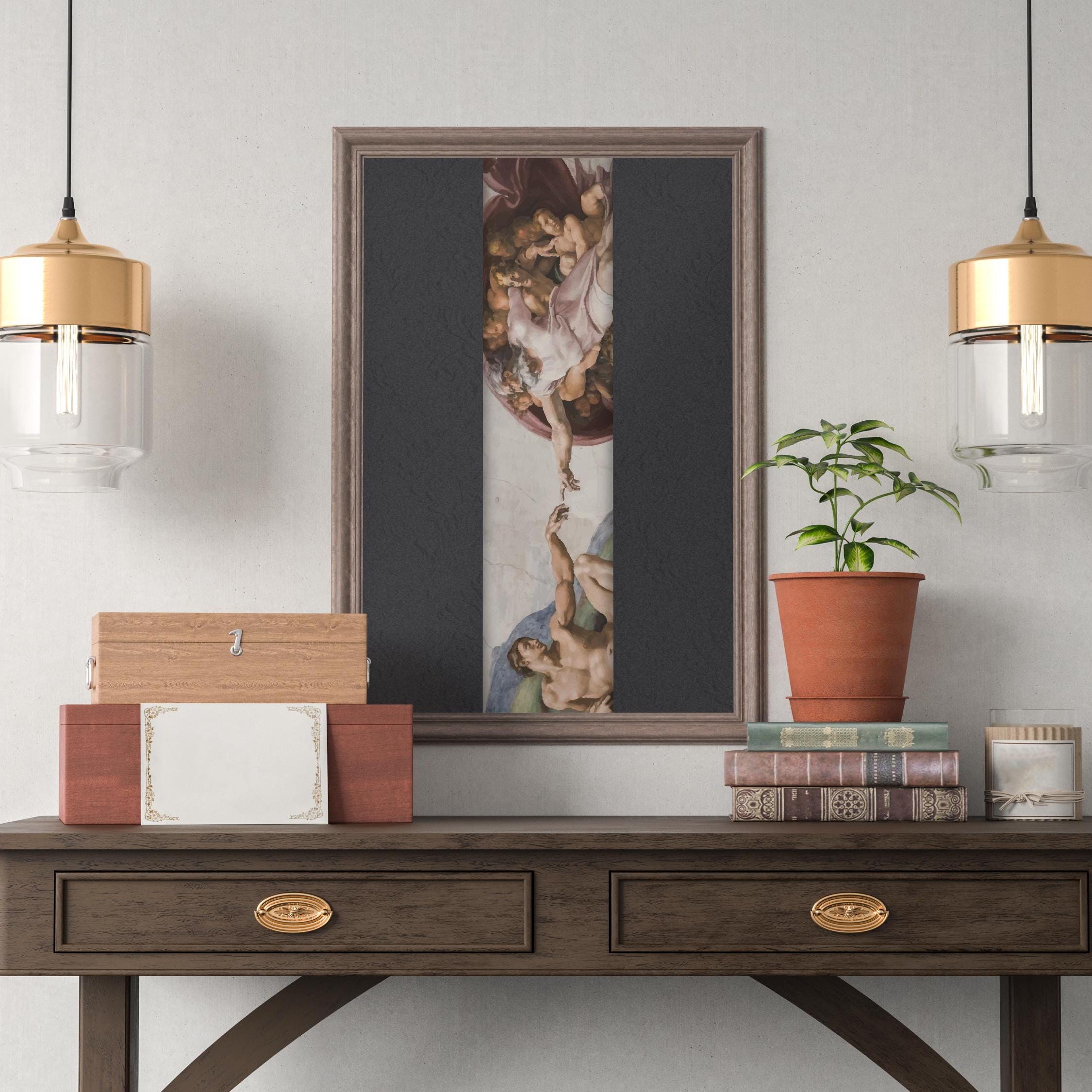 The Creation of Adam Remagined, Michelangelo, Digital Illustration Wall ...