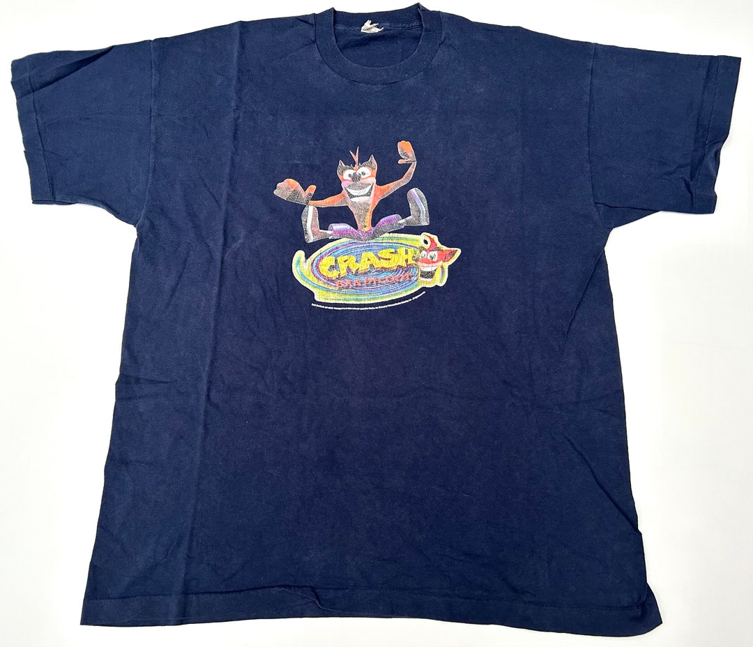 Vintage 2000 Crash Bandicoot Play Station 1 T-shirt Size XL Single ...