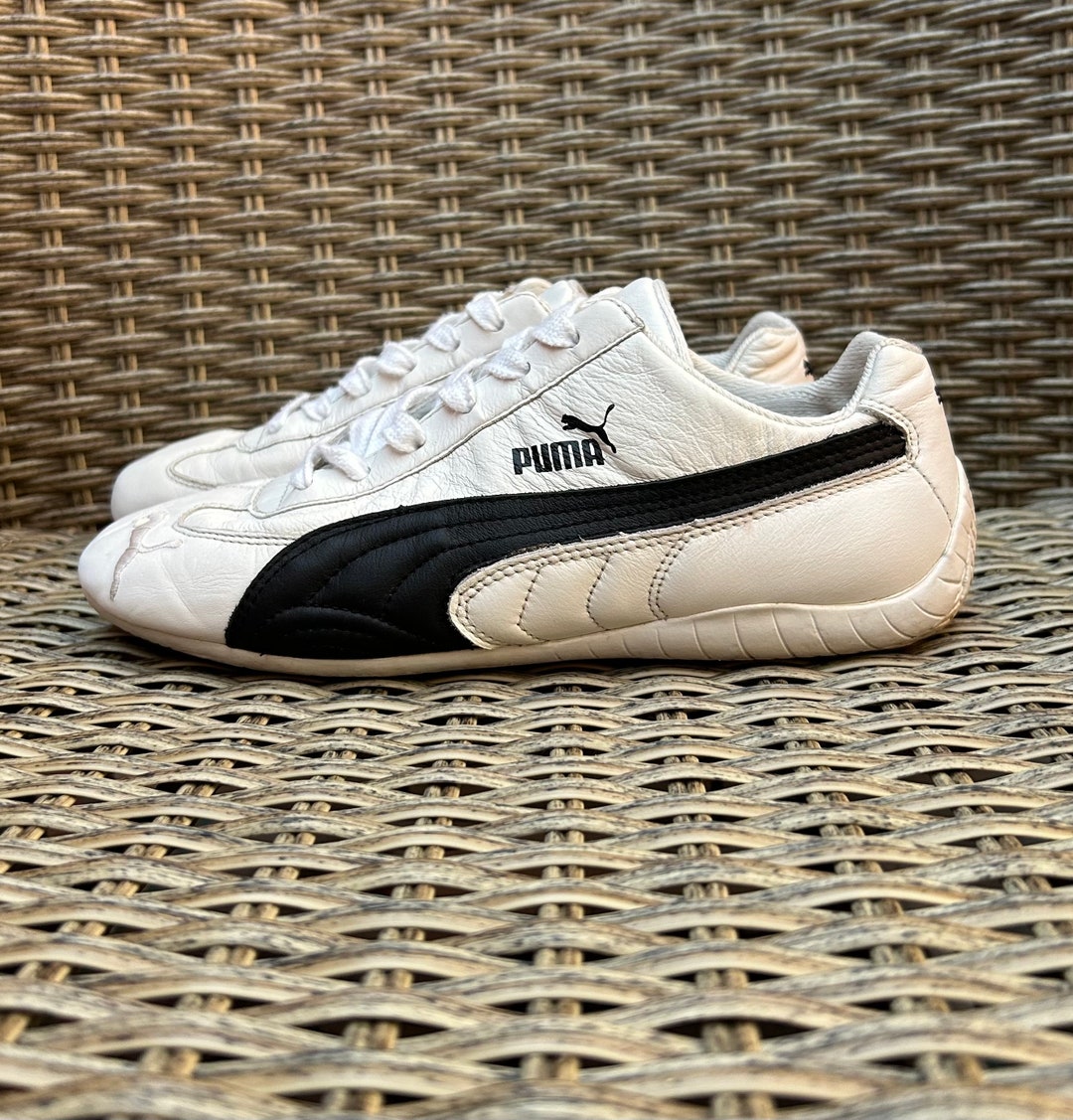 Vintage 2000s Puma Speedcat Y2k Low-top Leather Trainers White Black US ...