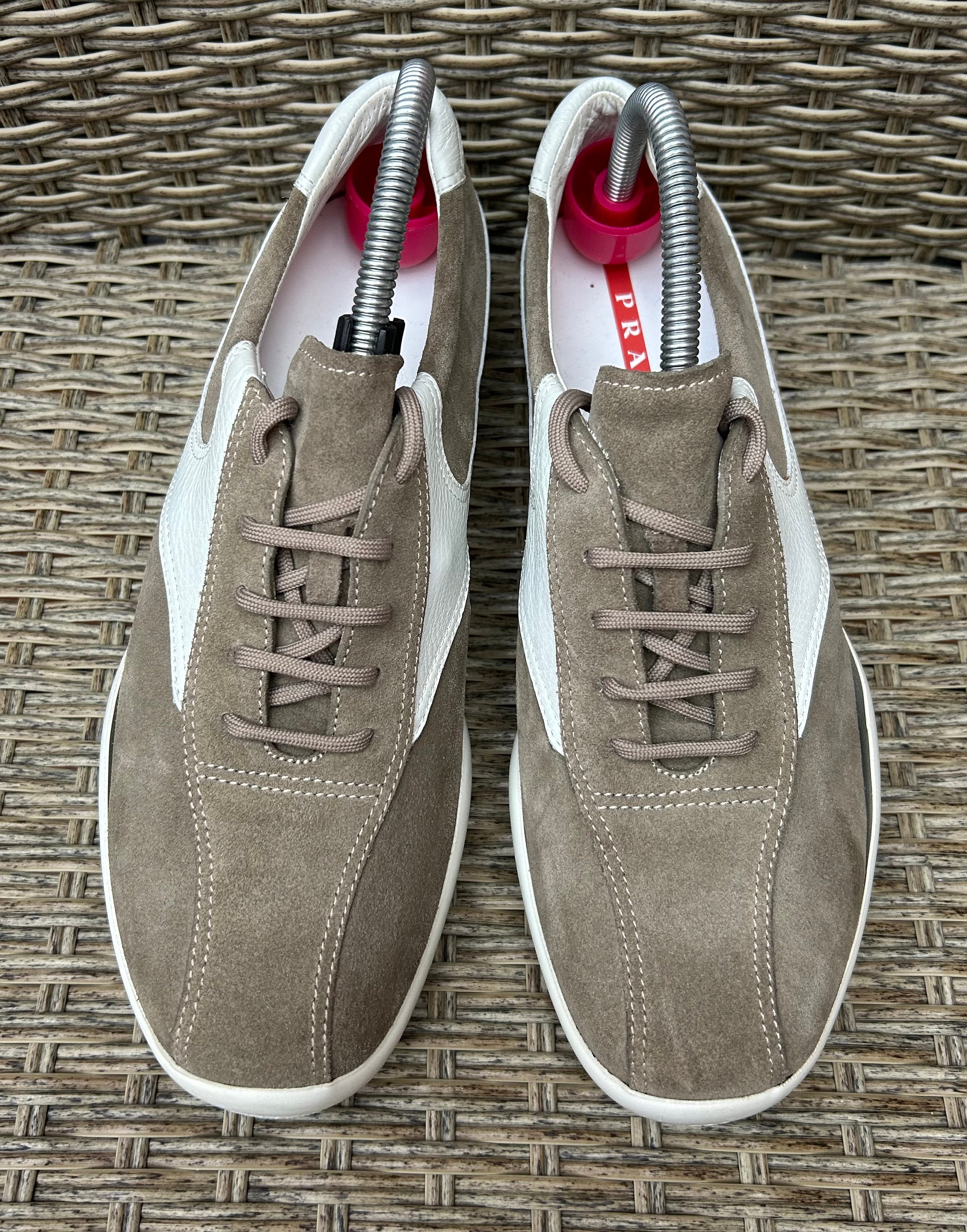 Vintage Prada Sport Two Tone Low-top Beige Trainers 39.5 - Etsy Vintage Prada Sport Two Tone Low-top Beige Trainers 39.5 - Etsy