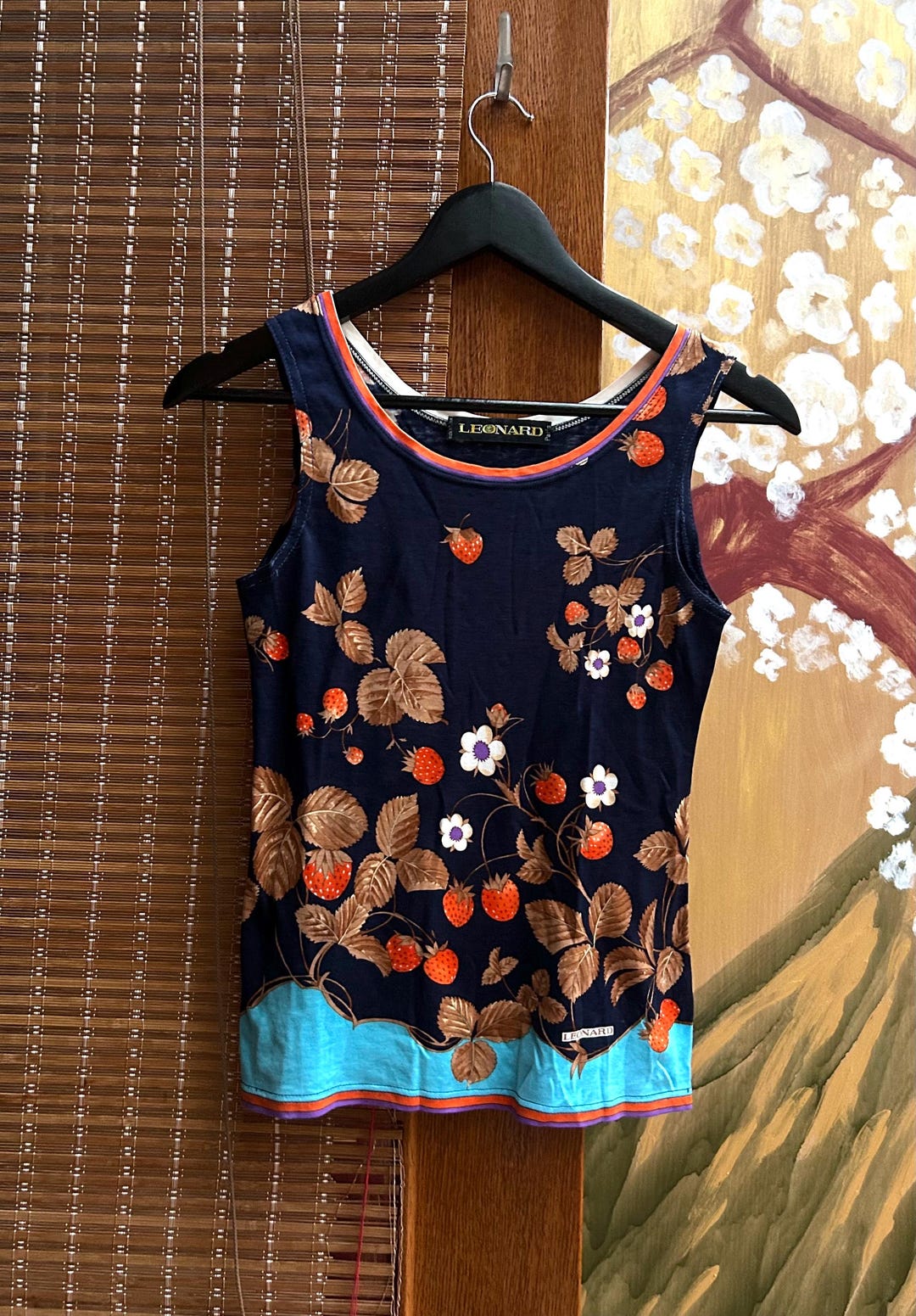 Vintage Leonard Paris Strawberry Print Cotton Tank Top Size S - Etsy