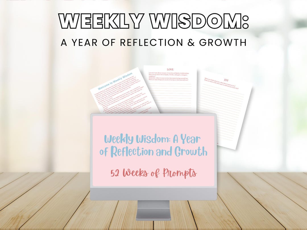 Weekly Wisdom: 52 Week Guided Reflection Journal; Printable; Digital ...