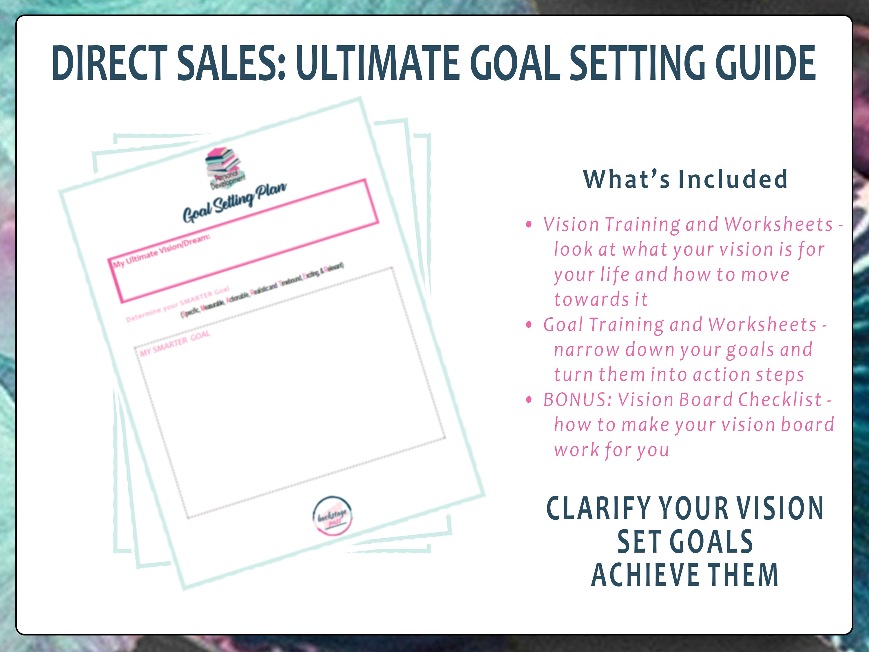 Direct Sales Goal Setting Guide Downloadable Workbook - Etsy