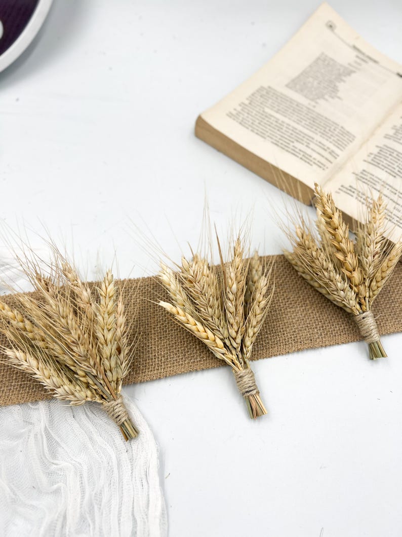 Rustic Wheat Boutonniere: Natural Dried Flower Boho Wedding Pin - Etsy