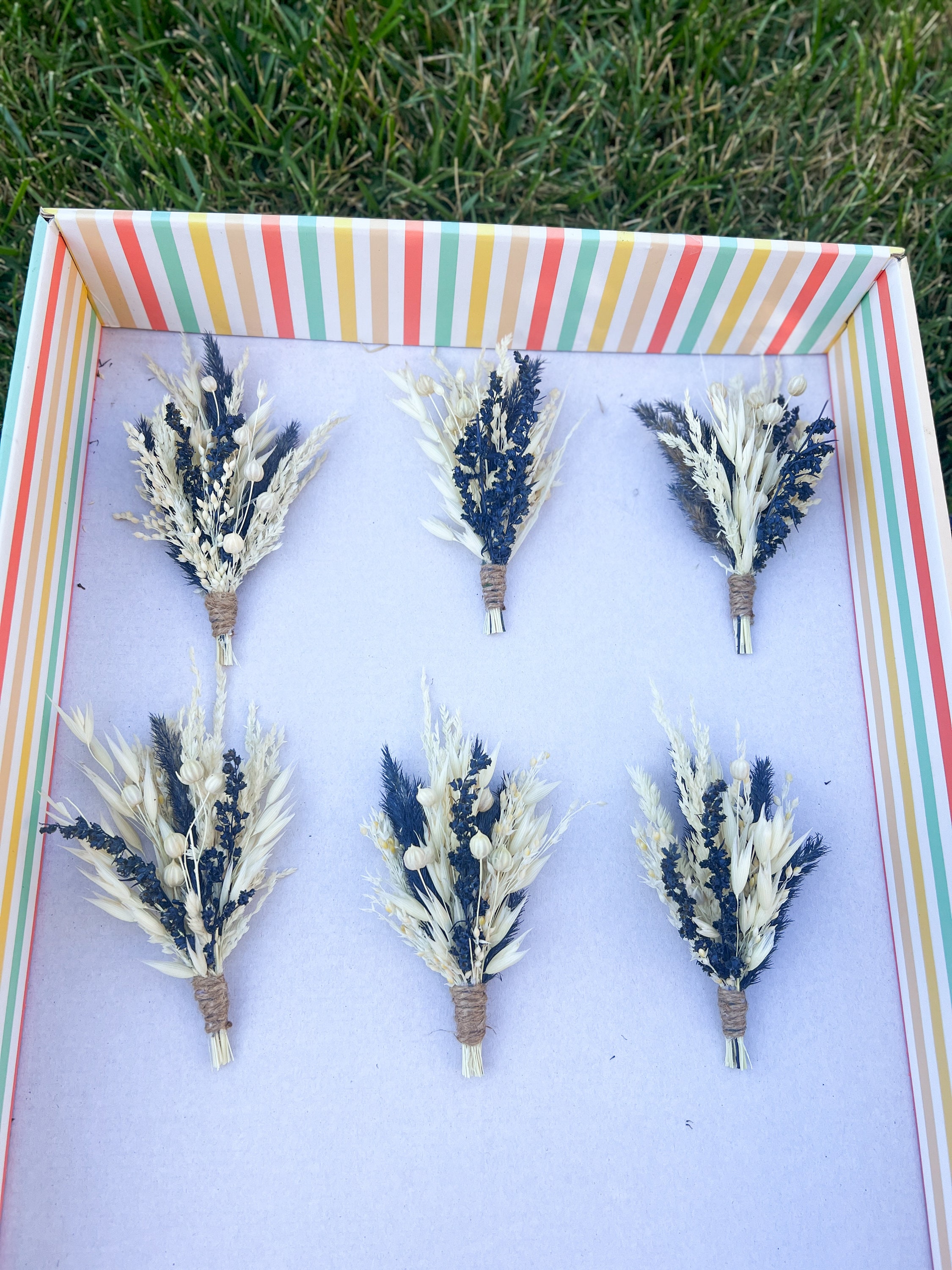 Elegant Navy Blue Dried Flower Corsage: Boho Wedding Boutonniere - Etsy