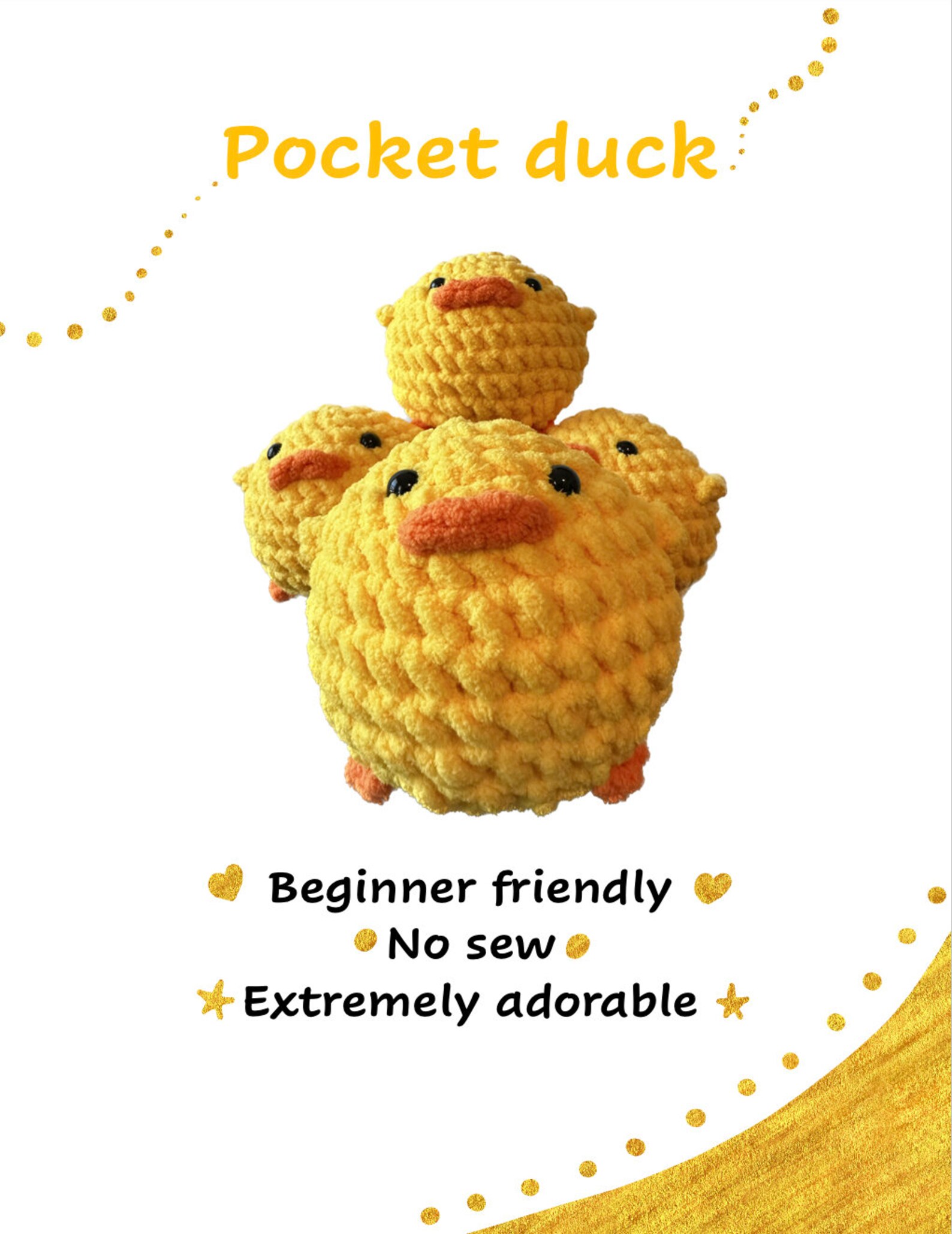 Baby Duck Pattern - Pocket Duck Pattern, Duck Pattern, Easy Pattern ...
