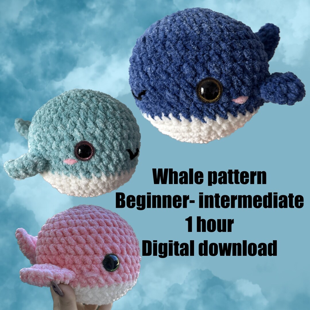 Whale Crochet Pattern - Digital Pattern, Easy Crochet Pattern, Fish ...