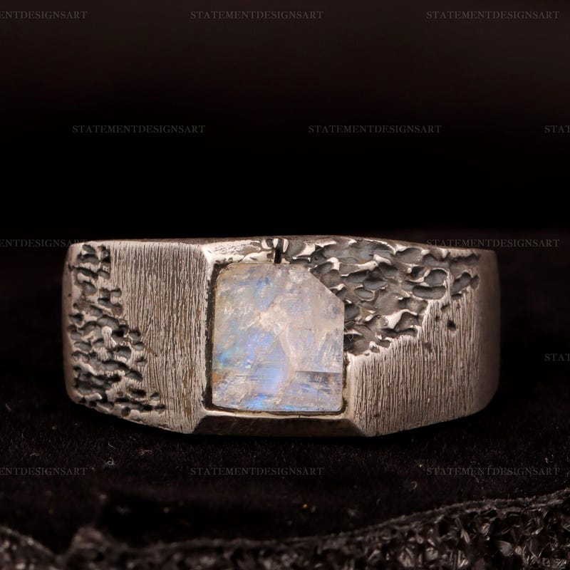 Mens Moonstone Ring - Etsy