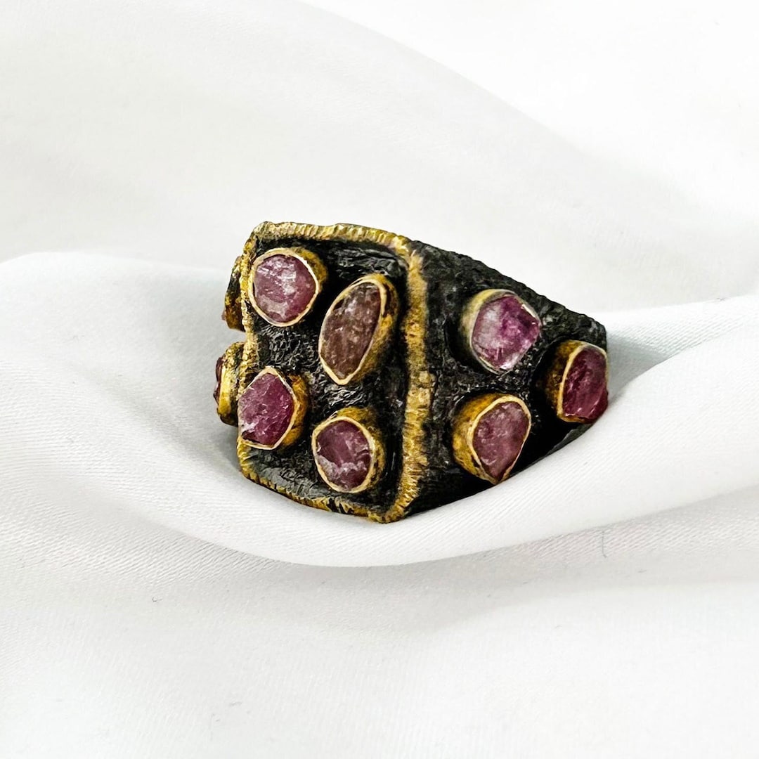 Vintage Rough Ruby Ring, 925 Sterling Silver Ring, Women Ring, Men Ring ...