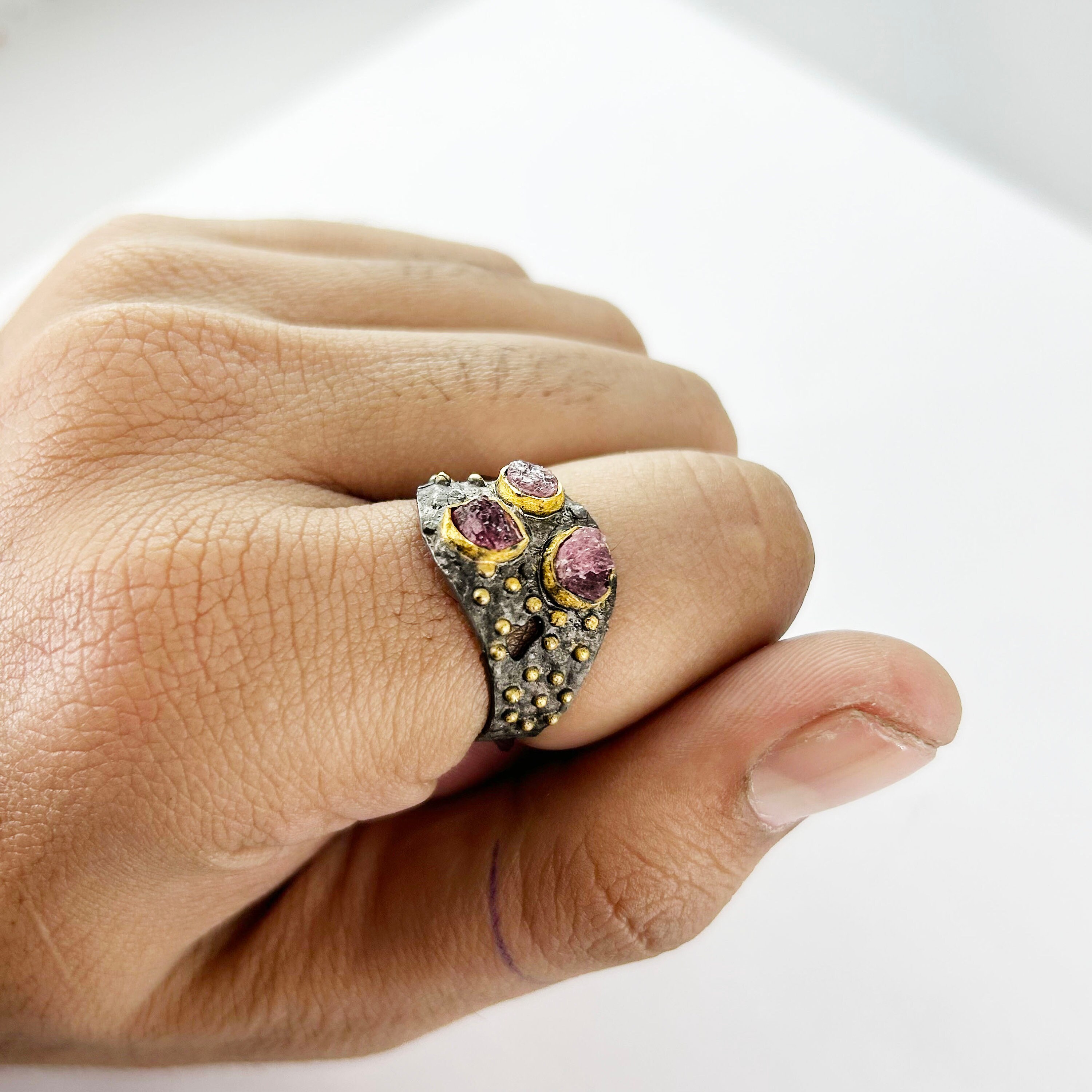 Natural Rough Ruby Ring 925 Sterling Silver Ring Women and - Etsy