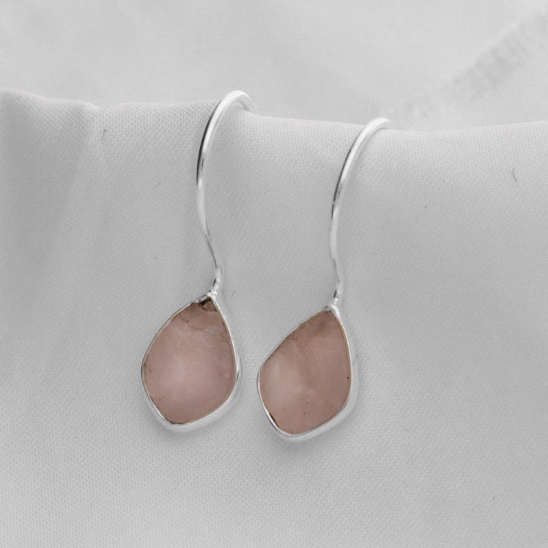 Earrings Drop Rose Quartz - Etsy