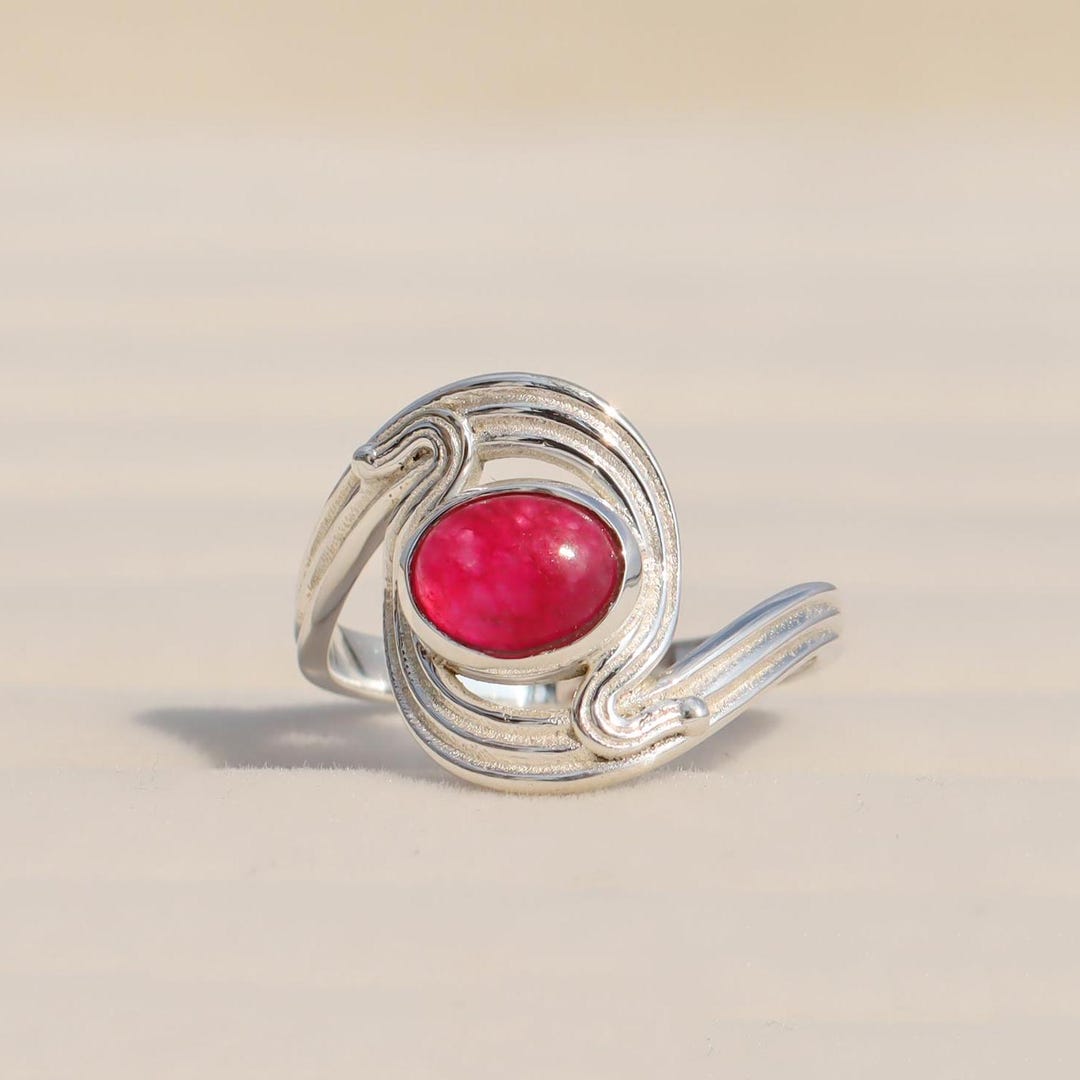 Natural Ruby Gemstone Ring, 925 Sterling Silver Ring, Engagement Ring ...