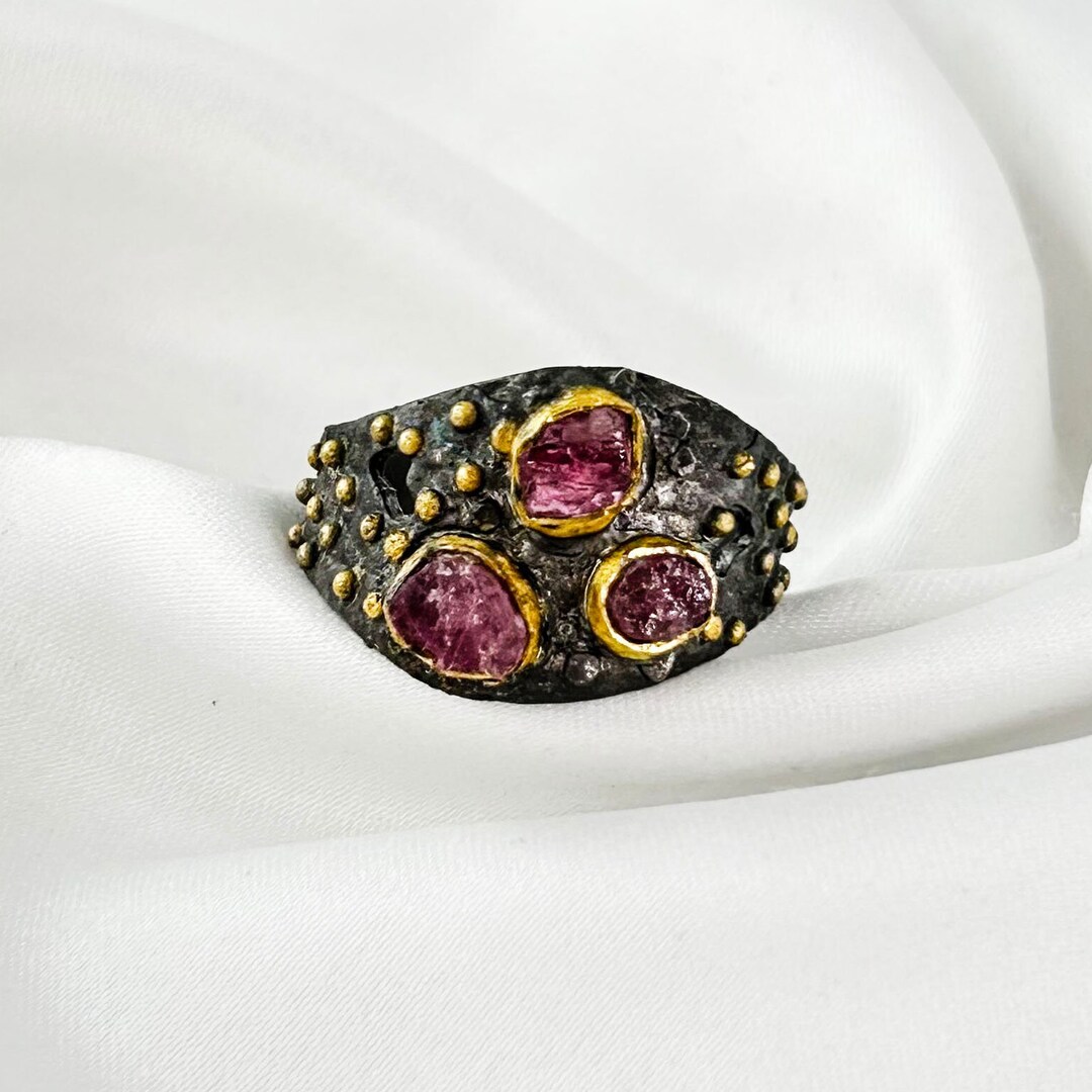 Natural Rough Ruby Ring 925 Sterling Silver Ring Women and - Etsy