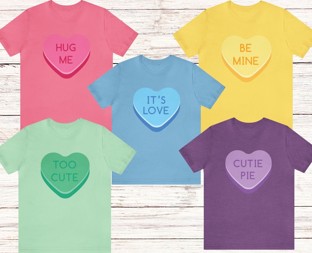 Valentines Day Candy Heart Matching Shirts, Conversation Hearts Be Mine ...