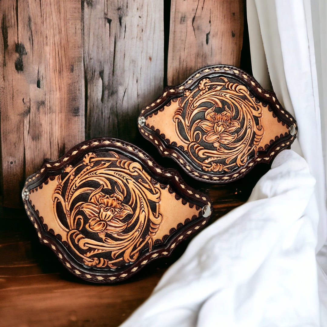 Tooled Leather Western Style Curtain Ties - Etsy