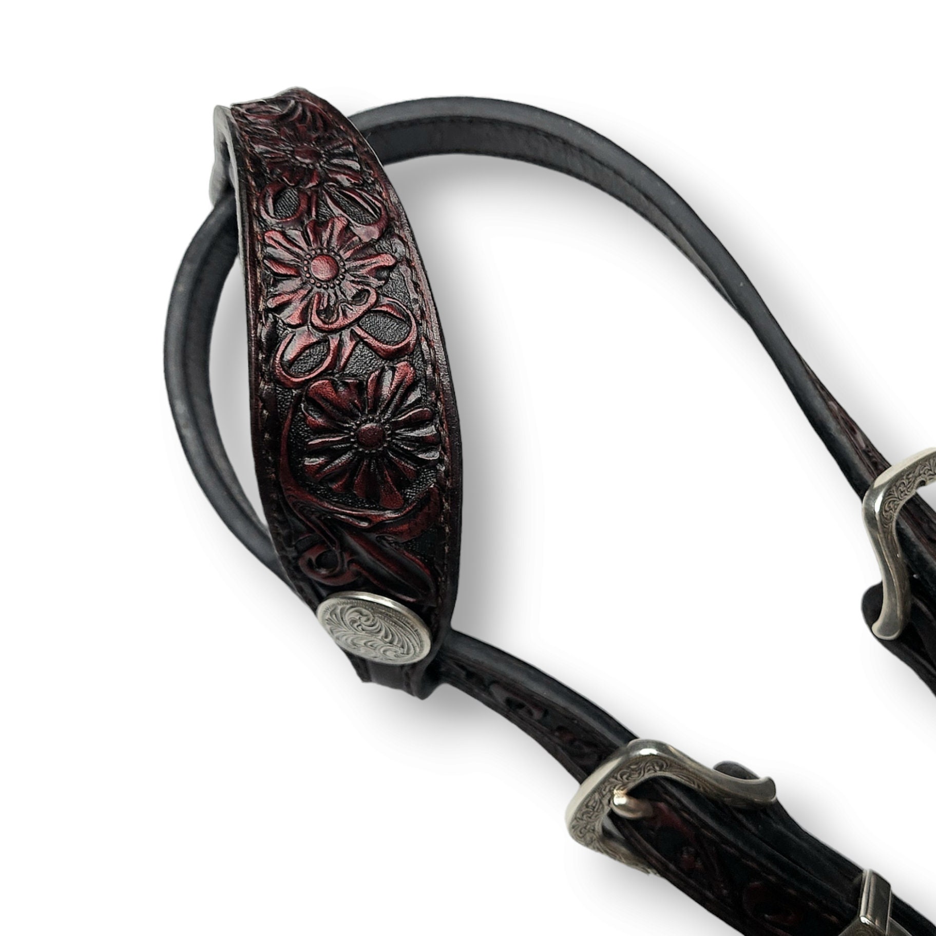 Cob Size Fully Tooled Leather One Ear Western Headstall - Etsy