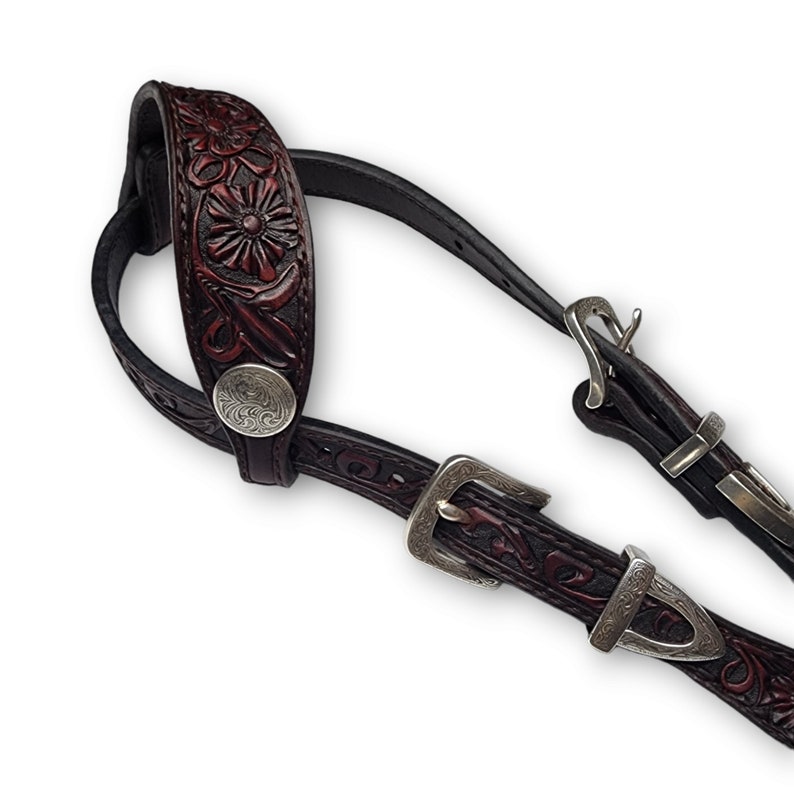 Cob Size Fully Tooled Leather One Ear Western Headstall - Etsy