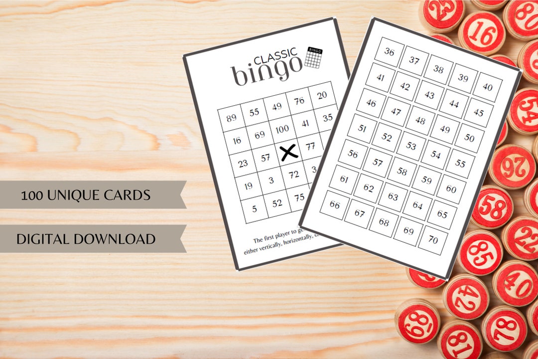 100 Prefilled Classic Bingo All Time Favorite Family Game Digital ...