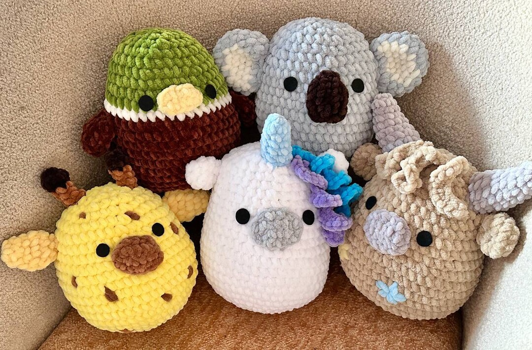 Pattern Bundle Crochet Squishy Toys Pattern Crochet Plush Set of 5 Toys ...