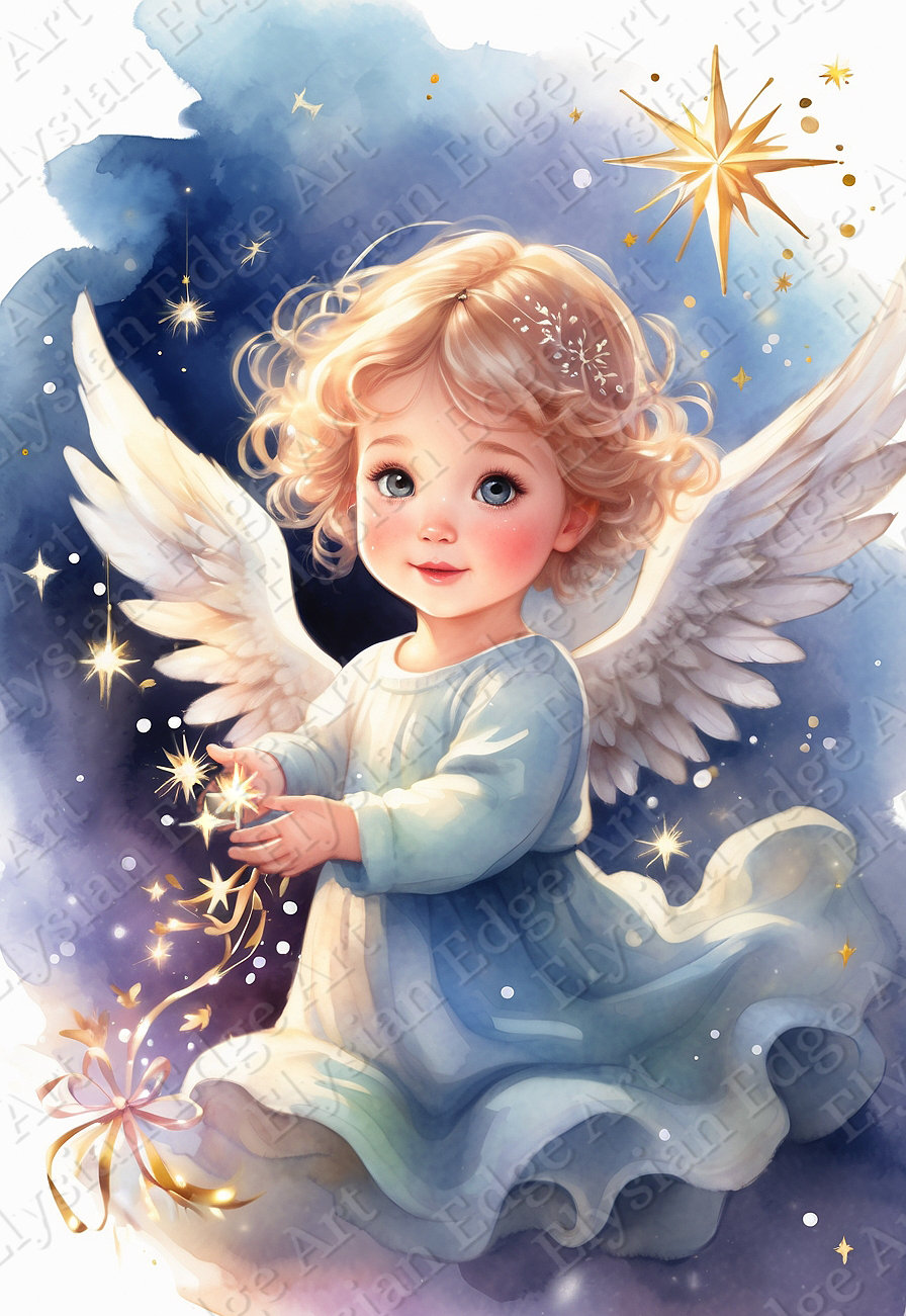 Watercolor Cute Christmas Angel Clipart, Cute Angel, Christmas Mood ...