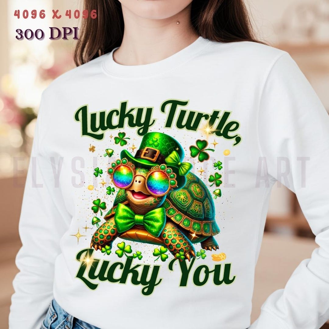 Lucky Turtle Png, Cute St Patrick's Day PNG Clipart, Glitter Lucky ...