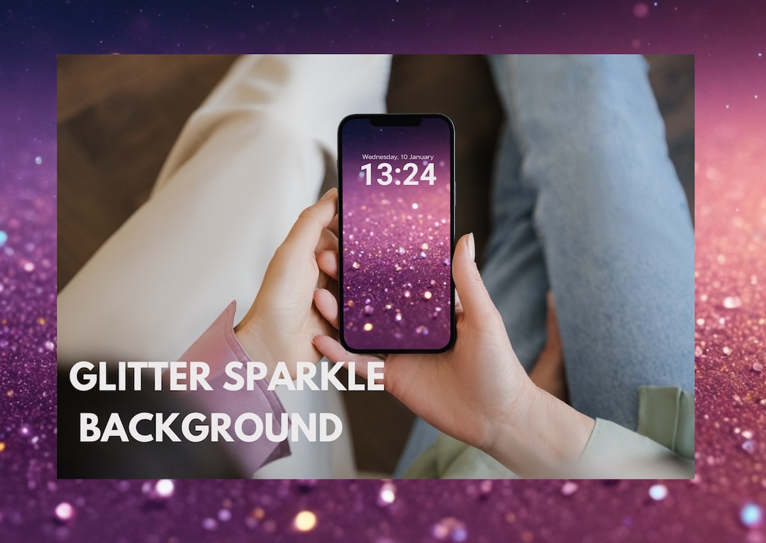 Violet Sparkle Phone Wallpaper, Sparkly Smartwatch Background, Glitter ...