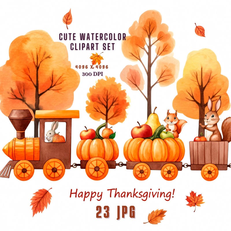 Cute Thanksgiving Clipart - Etsy