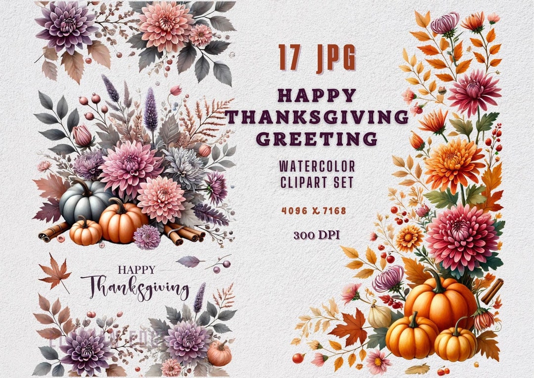 Happy Thanksgiving Greeting Clipart, Fall Thanksgiving, Happy ...
