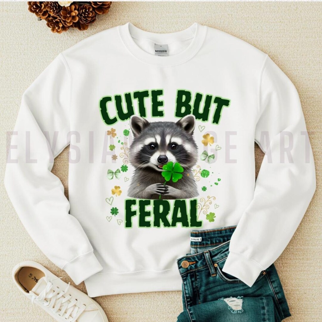 Funny Raccoon Png, Cute but Feral Png, Sublimation Design, Retro Png ...