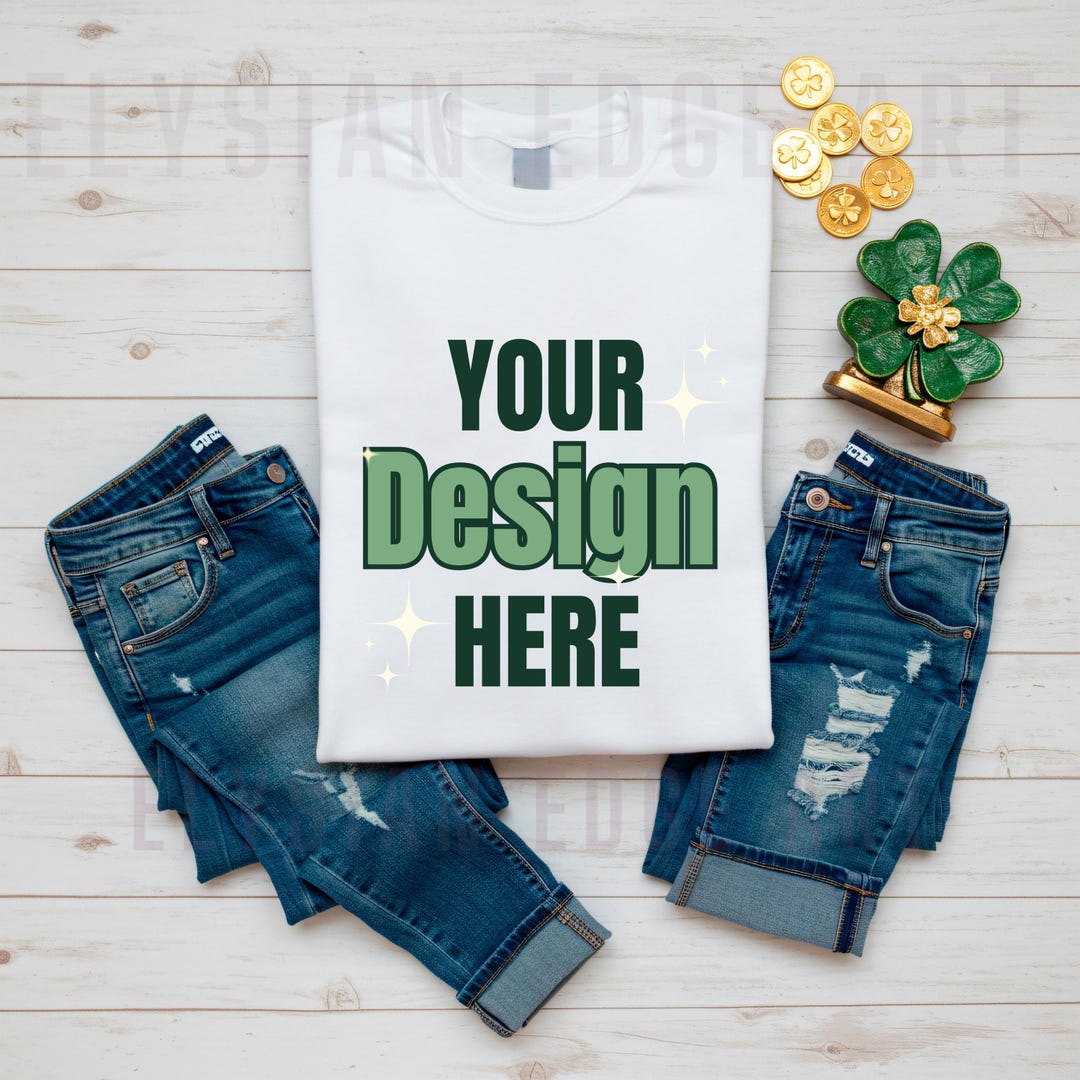 St Patricks Day Mockup, White T-shirt Mockup, Model Mockup, Saint ...