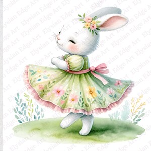 Cute Spring Clipart With Bunny, Cute Easter Bunny Clipart, Bunnies and ...