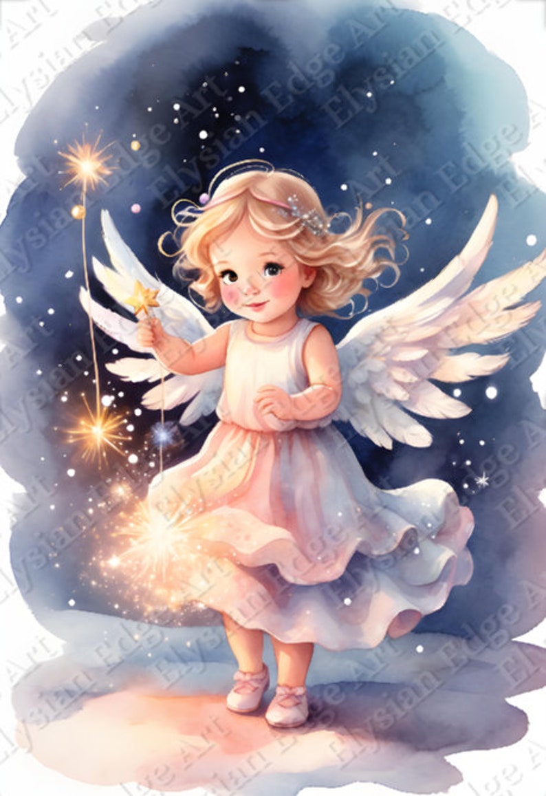 Watercolor Cute Christmas Angel Clipart, Cute Angel, Christmas Mood ...