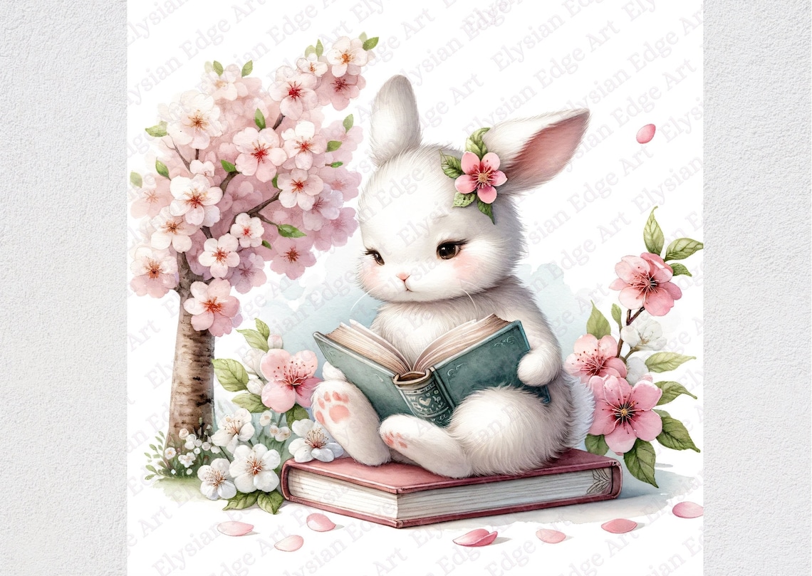 Cute Spring Clipart With Bunny, Cute Easter Bunny Clipart, Bunnies and ...