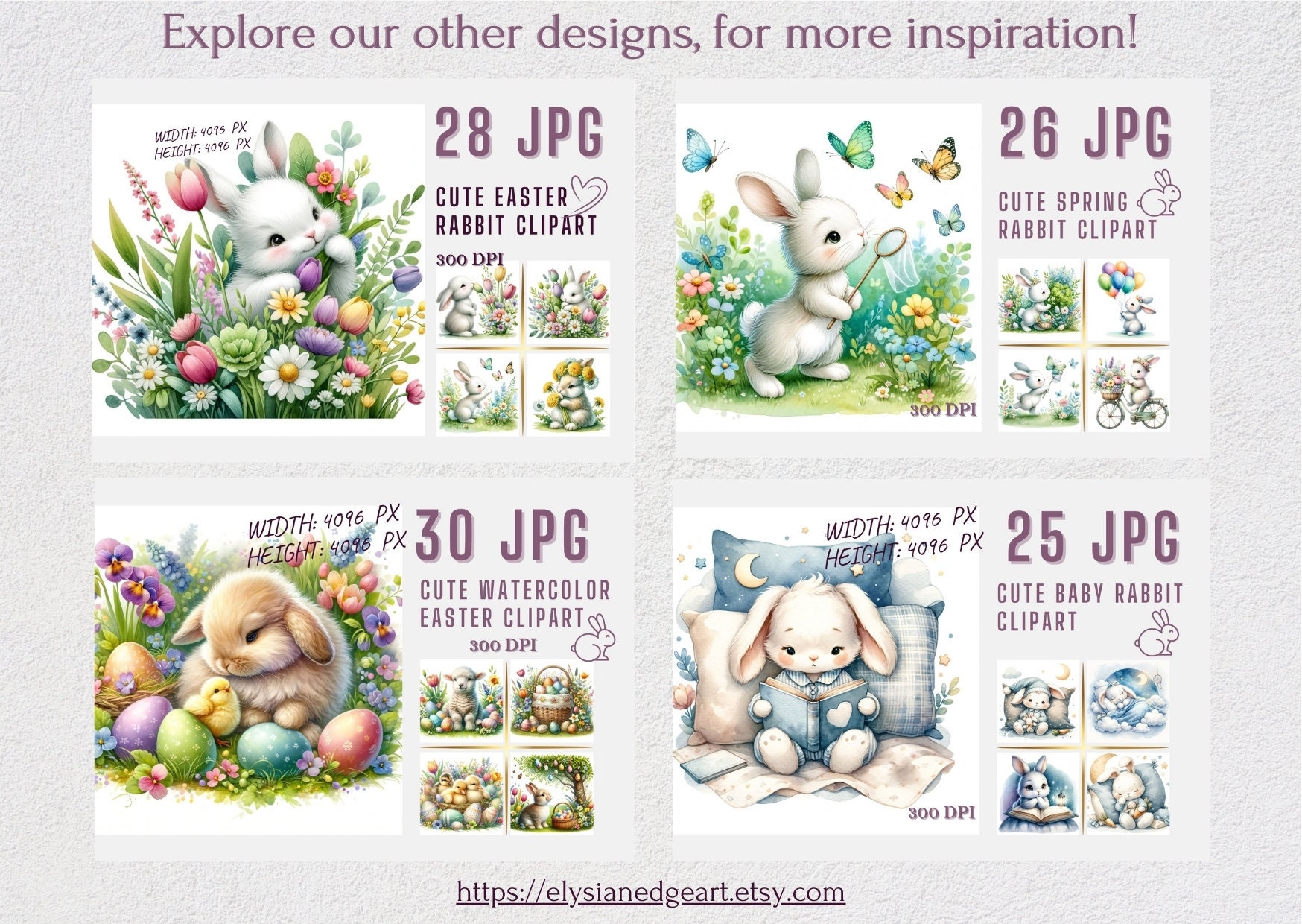 Cute Spring Clipart With Bunny, Cute Easter Bunny Clipart, Bunnies and ...