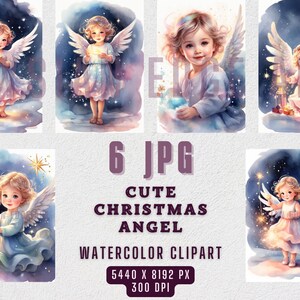 Watercolor Cute Christmas Angel Clipart, Cute Angel, Christmas Mood ...