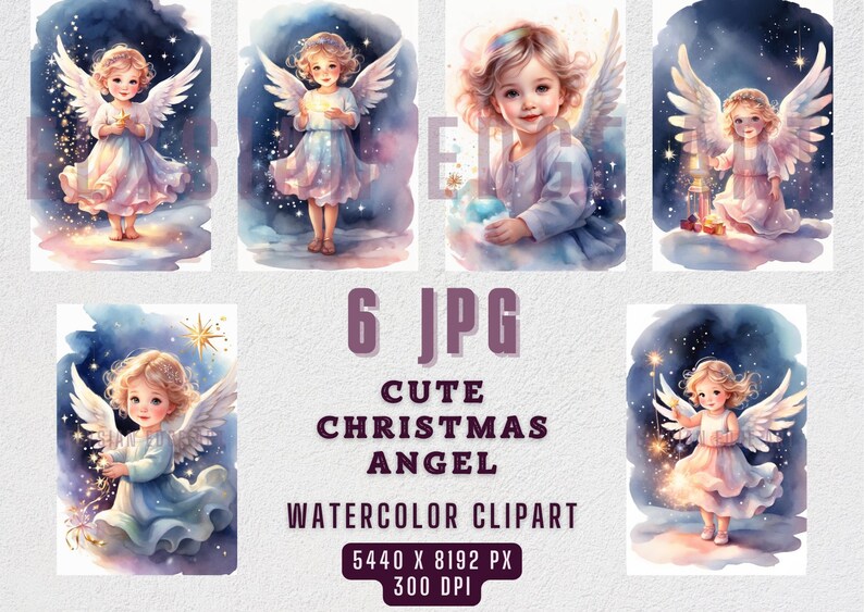 Watercolor Cute Christmas Angel Clipart, Cute Angel, Christmas Mood ...