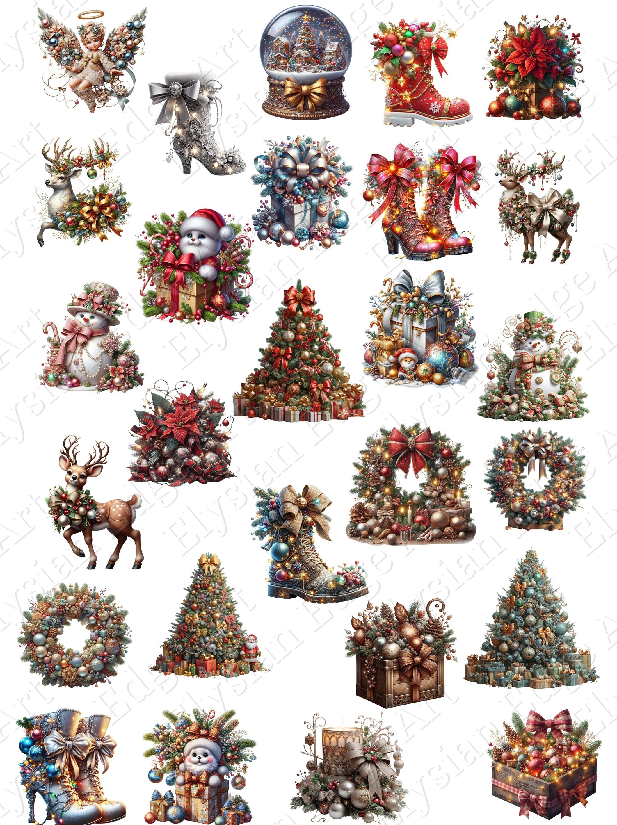 Cute Vintage Christmas Clipart, Christmas Clipart for Gifts, Cute ...