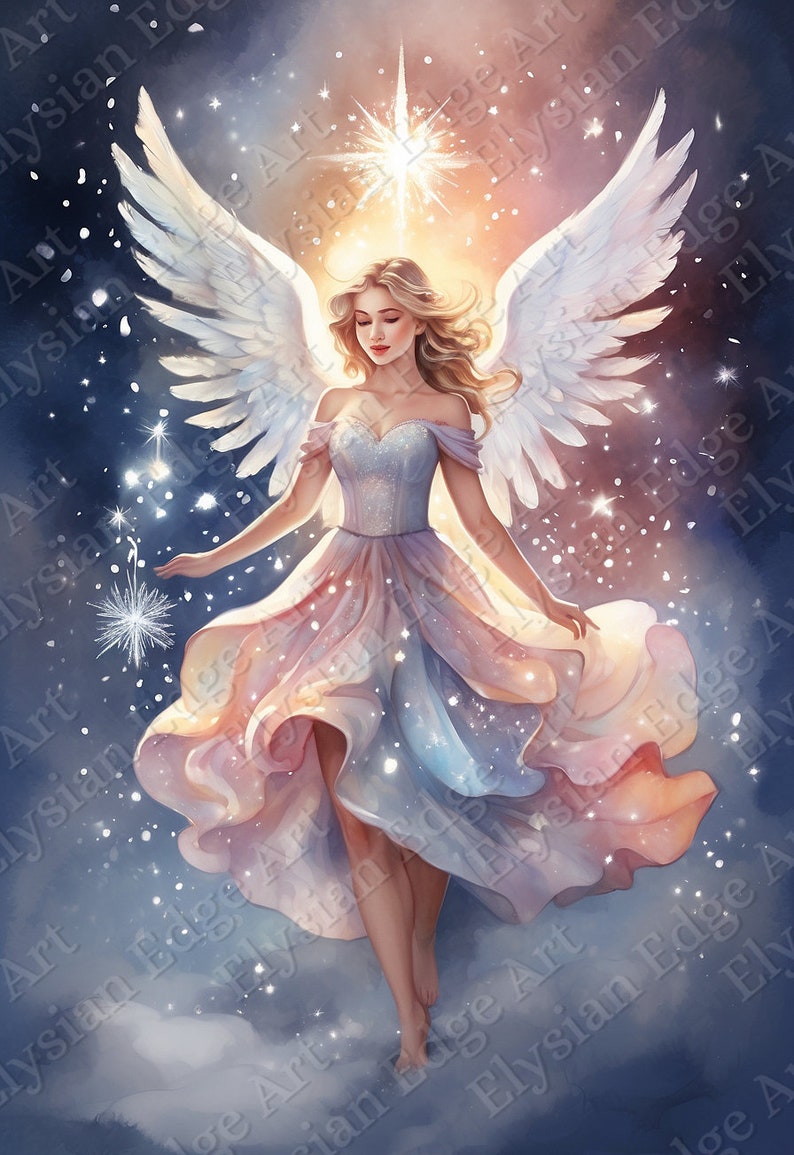 Watercolor Cute Christmas Angel Clipart, Cute Angels, Christmas Mood ...