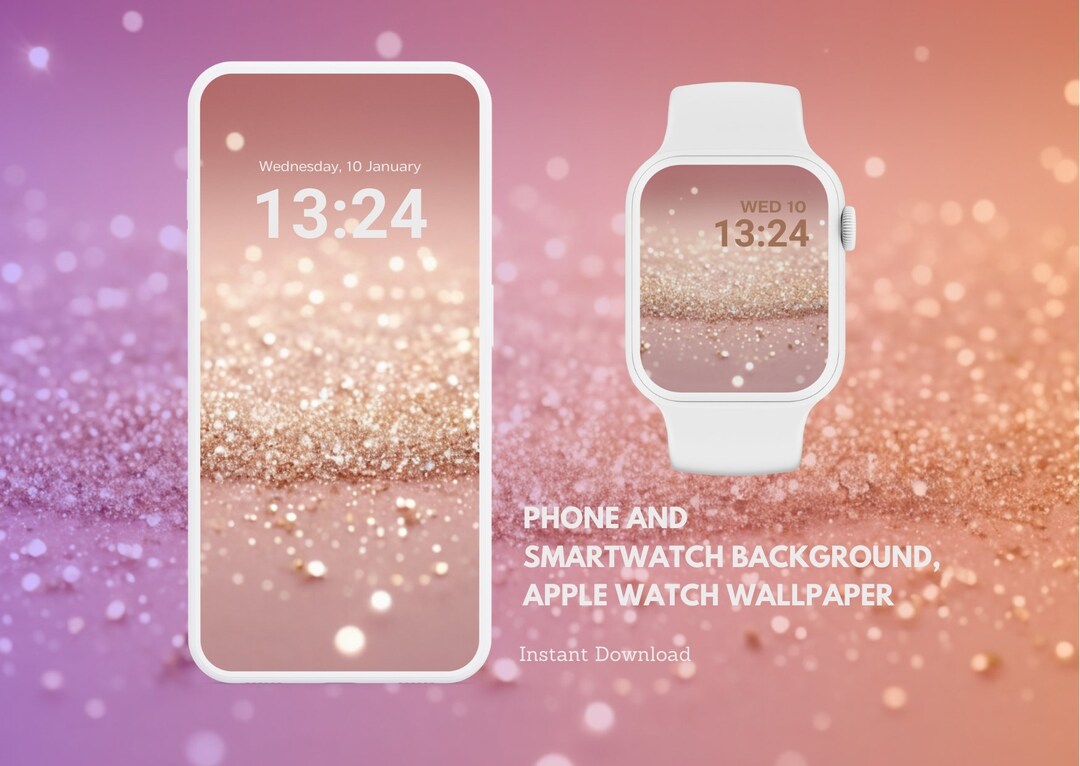 Light Pink Sparkle Phone Wallpaper, Sparkly Smartwatch Background ...