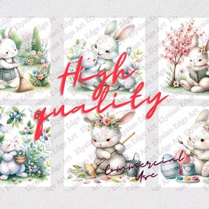 Cute Spring Clipart With Bunny, Cute Easter Bunny Clipart, Bunnies and ...