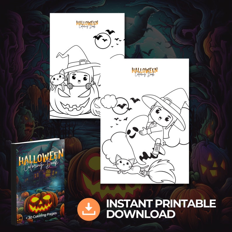 Halloween Coloring Book Halloween Digital Book Halloween Activities ...