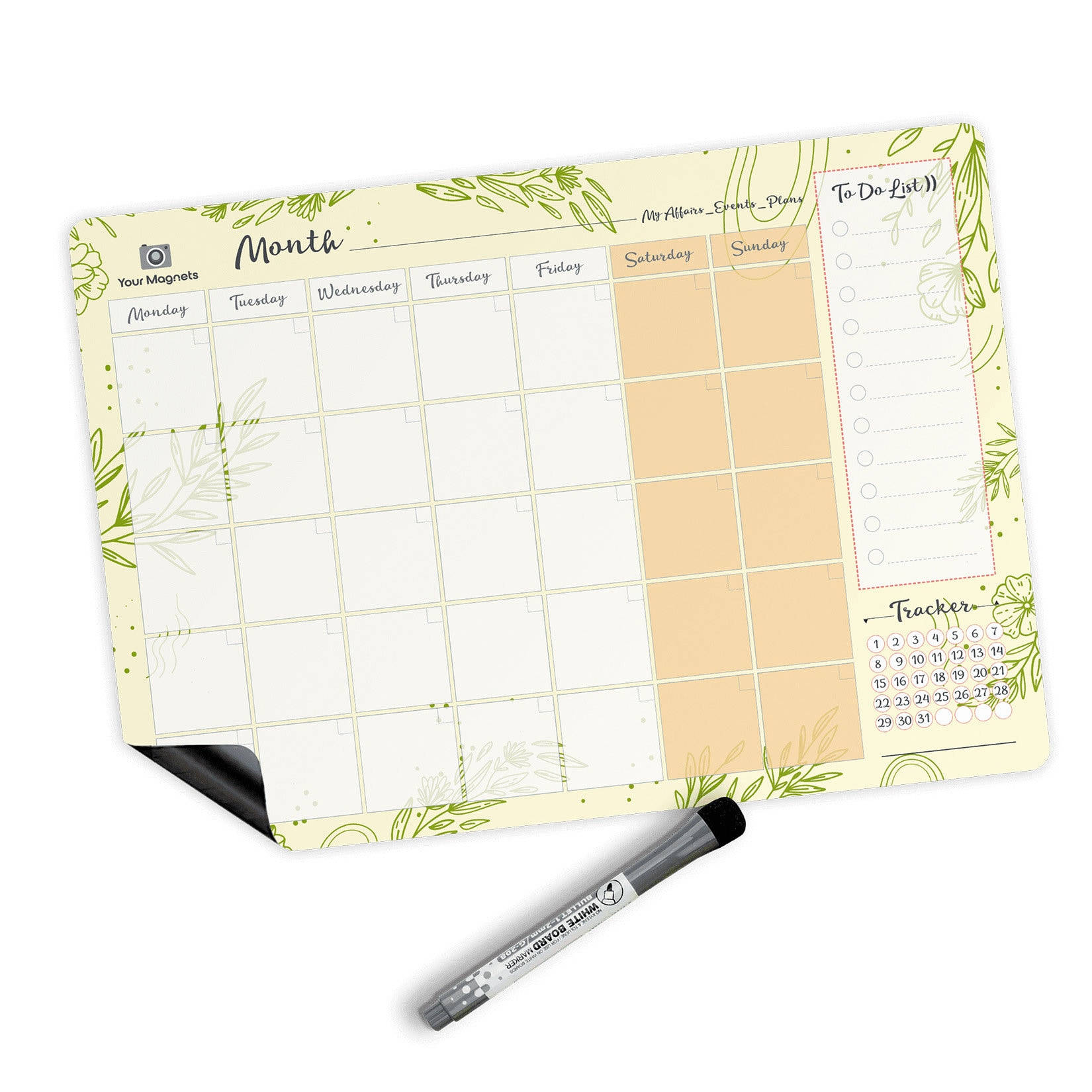 Magnetic Planner Fridge Calendar Lilak Large Magnet Family Organization ...