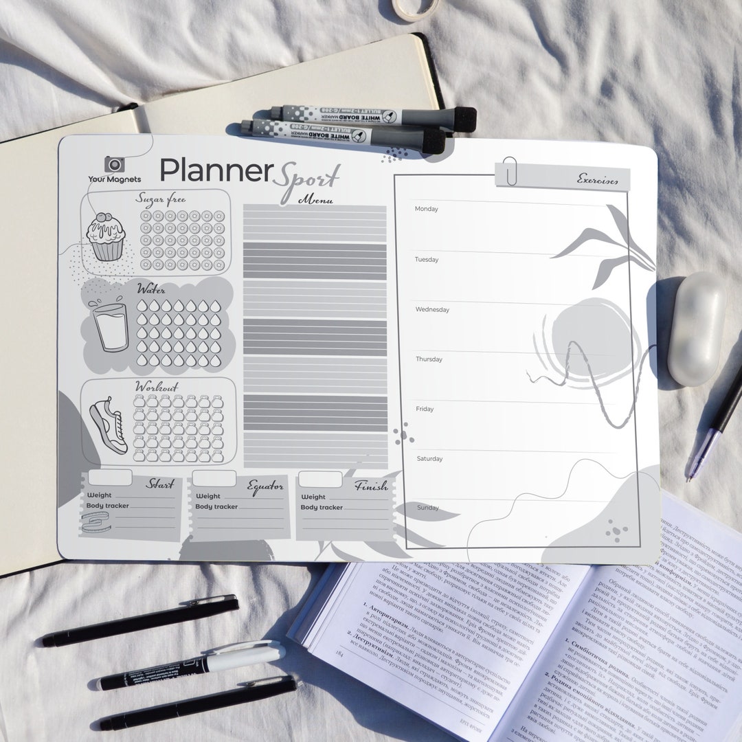 Magnetic Sport Planner, Fitness Tracker, Fridge Calendar (A3) - Etsy
