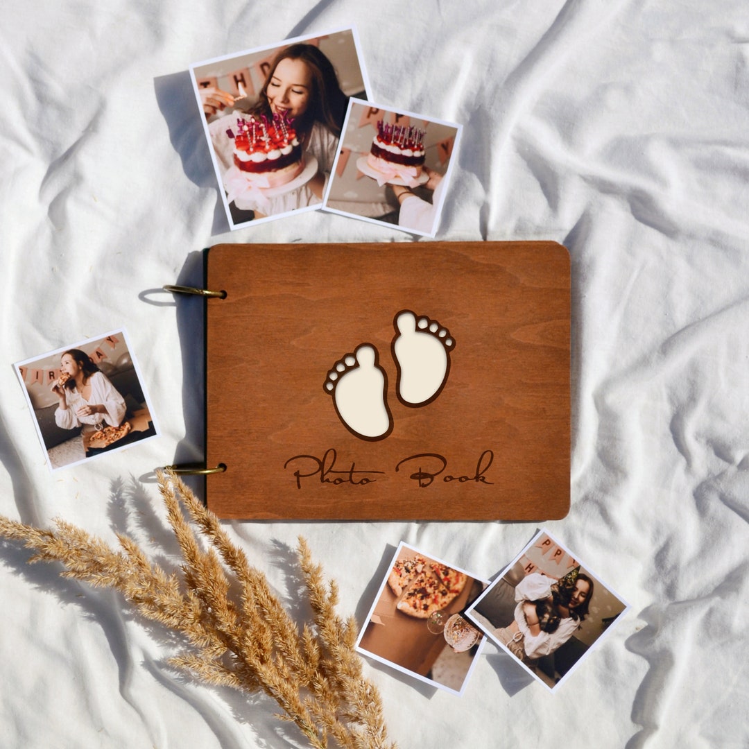 Personalized Baby Shower Photo Album With Wooden Cover A Thoughtful ...