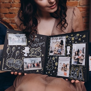 DIY Photo Album Handmade Scrapbook Black Pages Kraft Sketchbook Custom ...