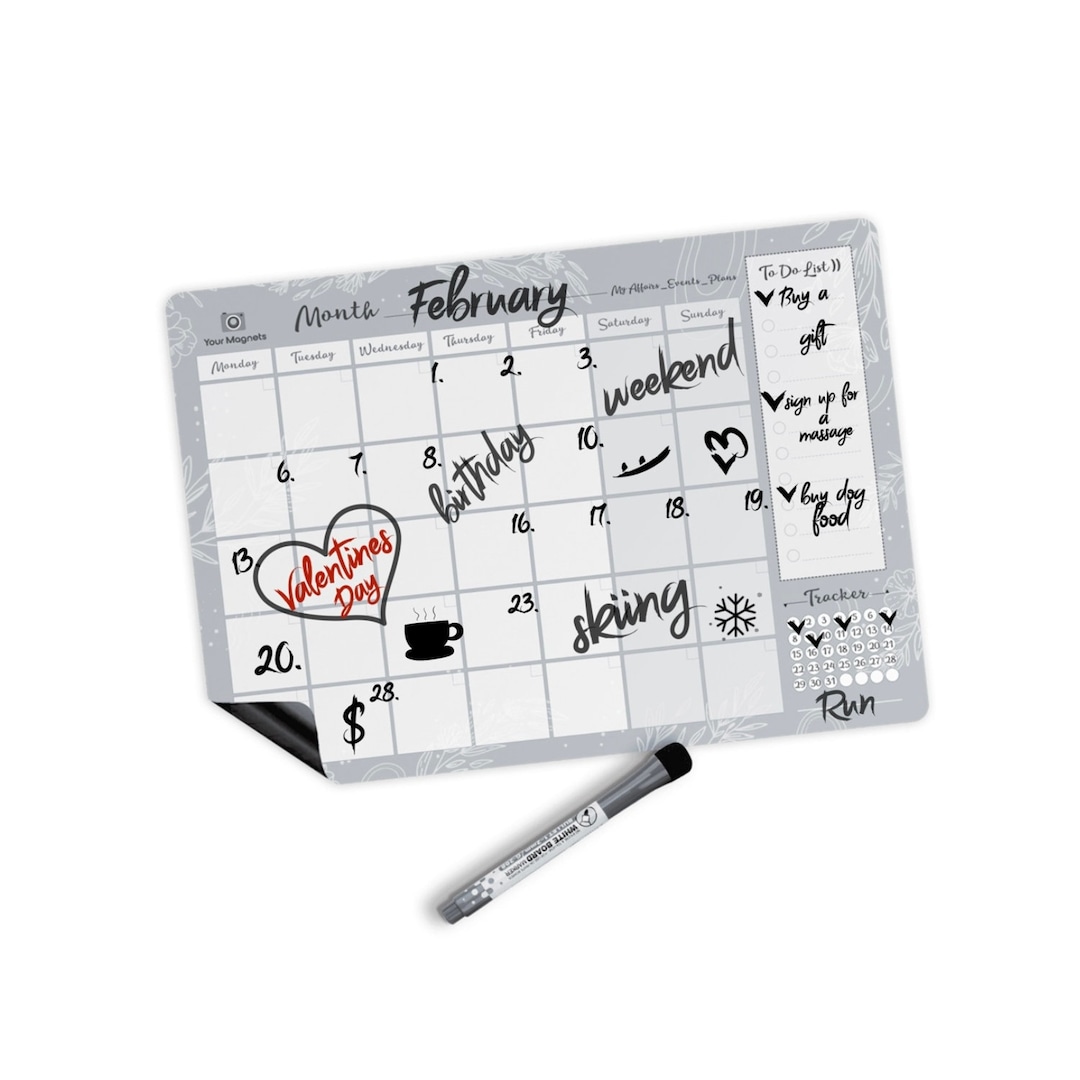 Magnetic Monthly Calendar: Fridge Planner, Habit Tracker, A3 - Etsy UK