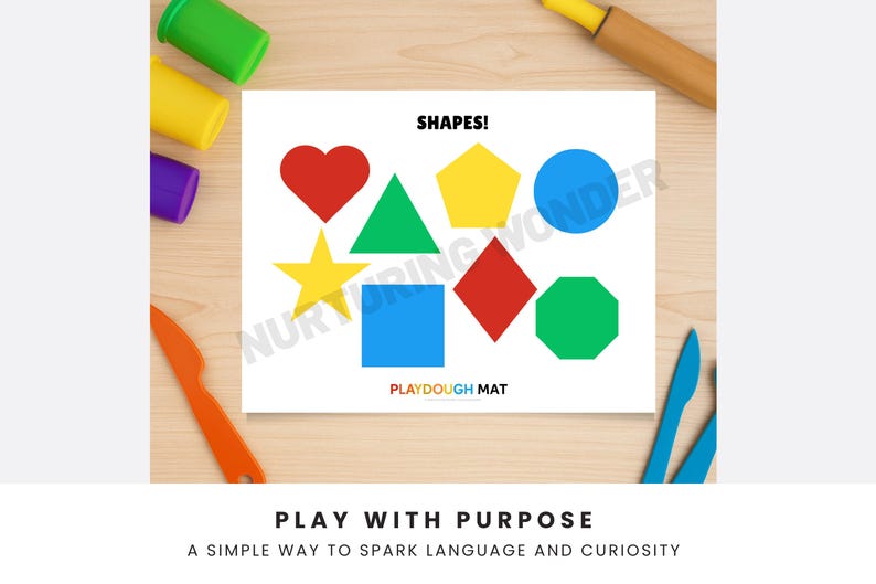 Shapes – Printable Playdough Mat + Homemade Dough Recipe - Etsy