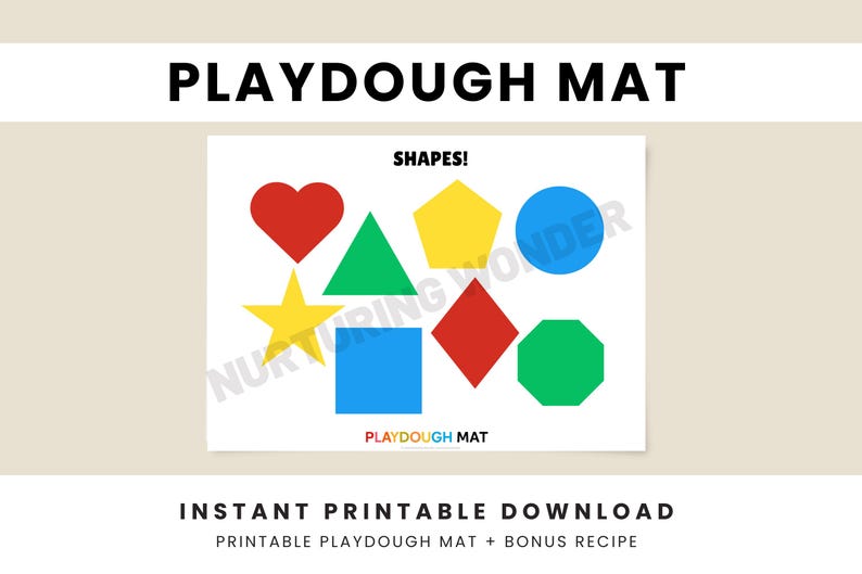 Shapes – Printable Playdough Mat + Homemade Dough Recipe - Etsy