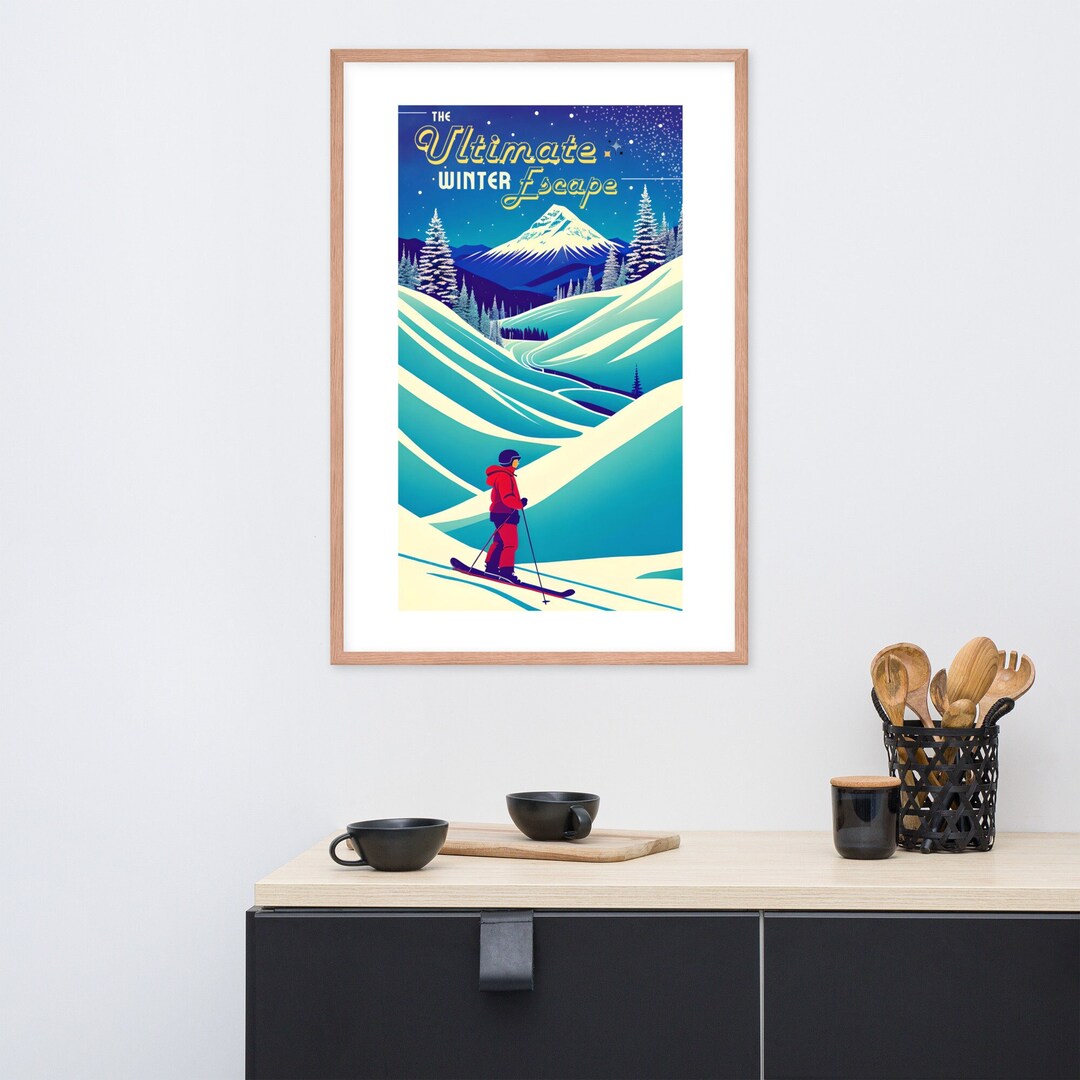 Vintage Ski Poster Snowboard Art / Ski Art Gallery Wall / Ski Decor ...